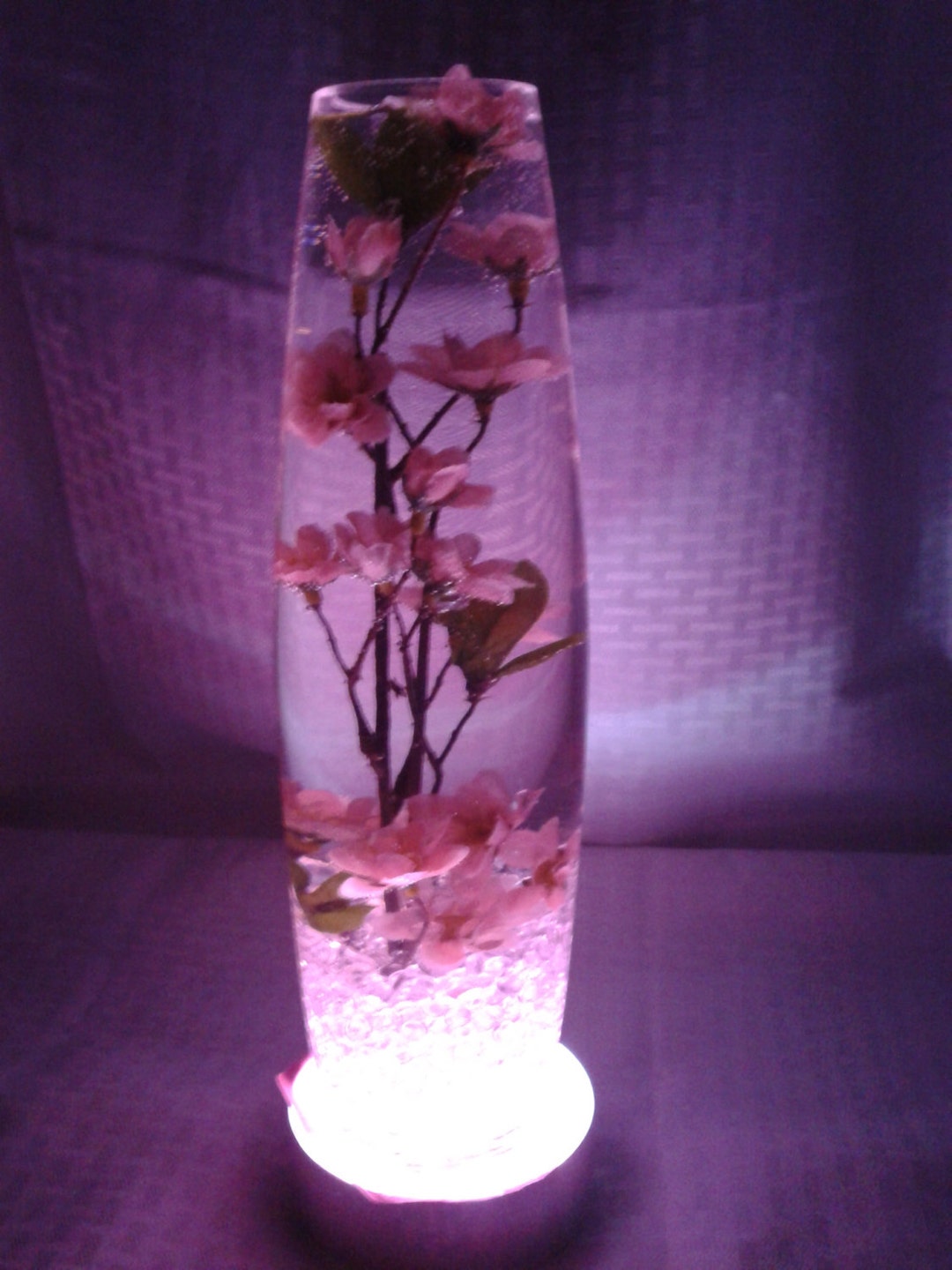 Pink Flowers Float in Water in a Slender, Delicate Vase - Etsy