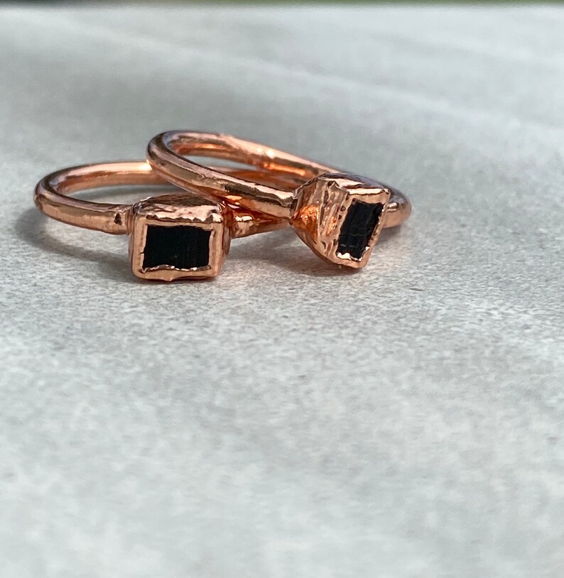 Raw Black Tourmaline Ring Raw Gemstone Ring Gifts for - Etsy