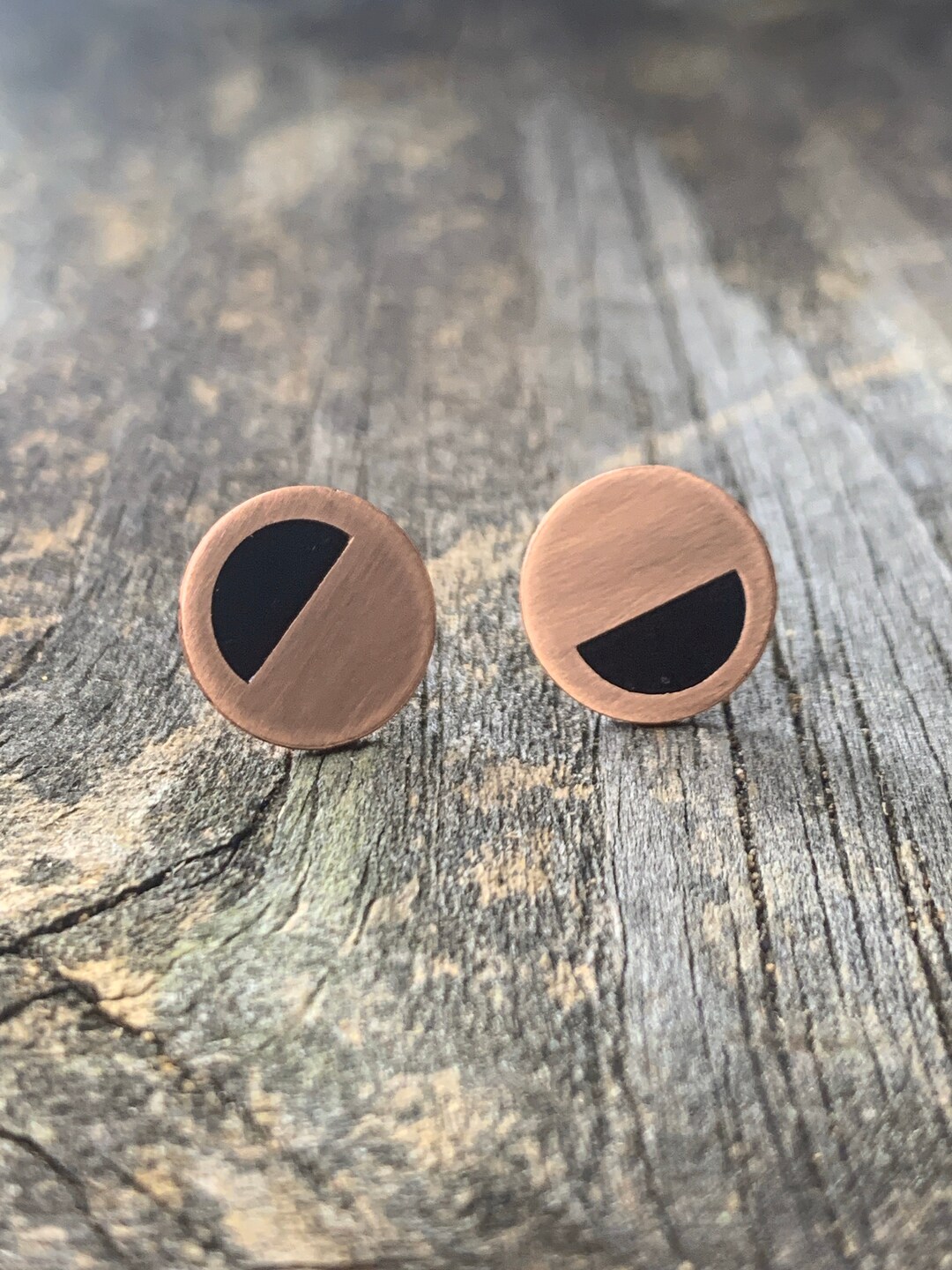 Copper Stud Earrings. Handmade Circle Etched Stud Earrings for ...