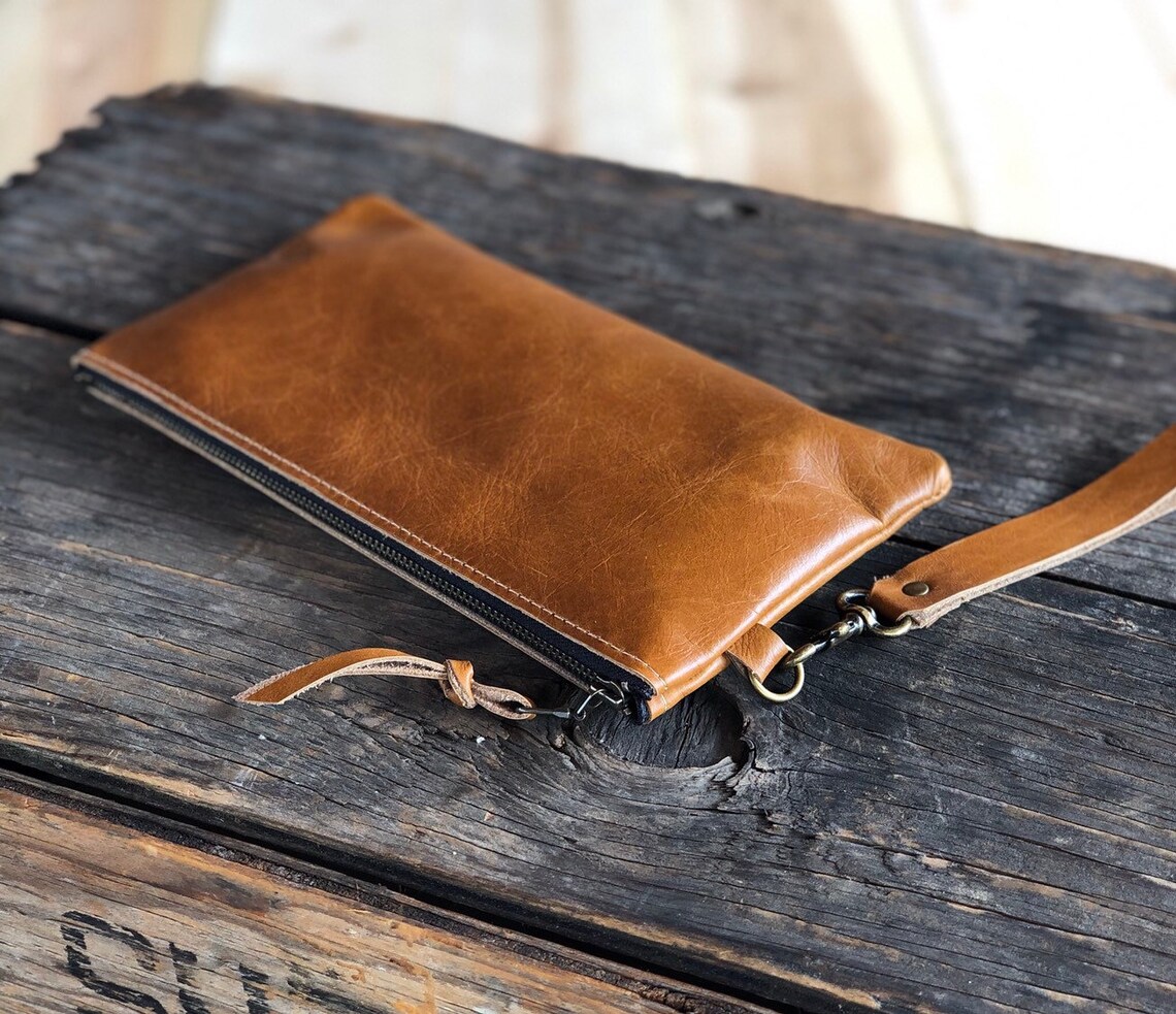 Leather Wristlet Wallet, iPhone Wristlet, Smartphone Wristlet, Leather ...