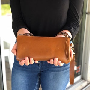 Leather Wristlet Wallet, iPhone Wristlet, Smartphone Wristlet, Leather ...