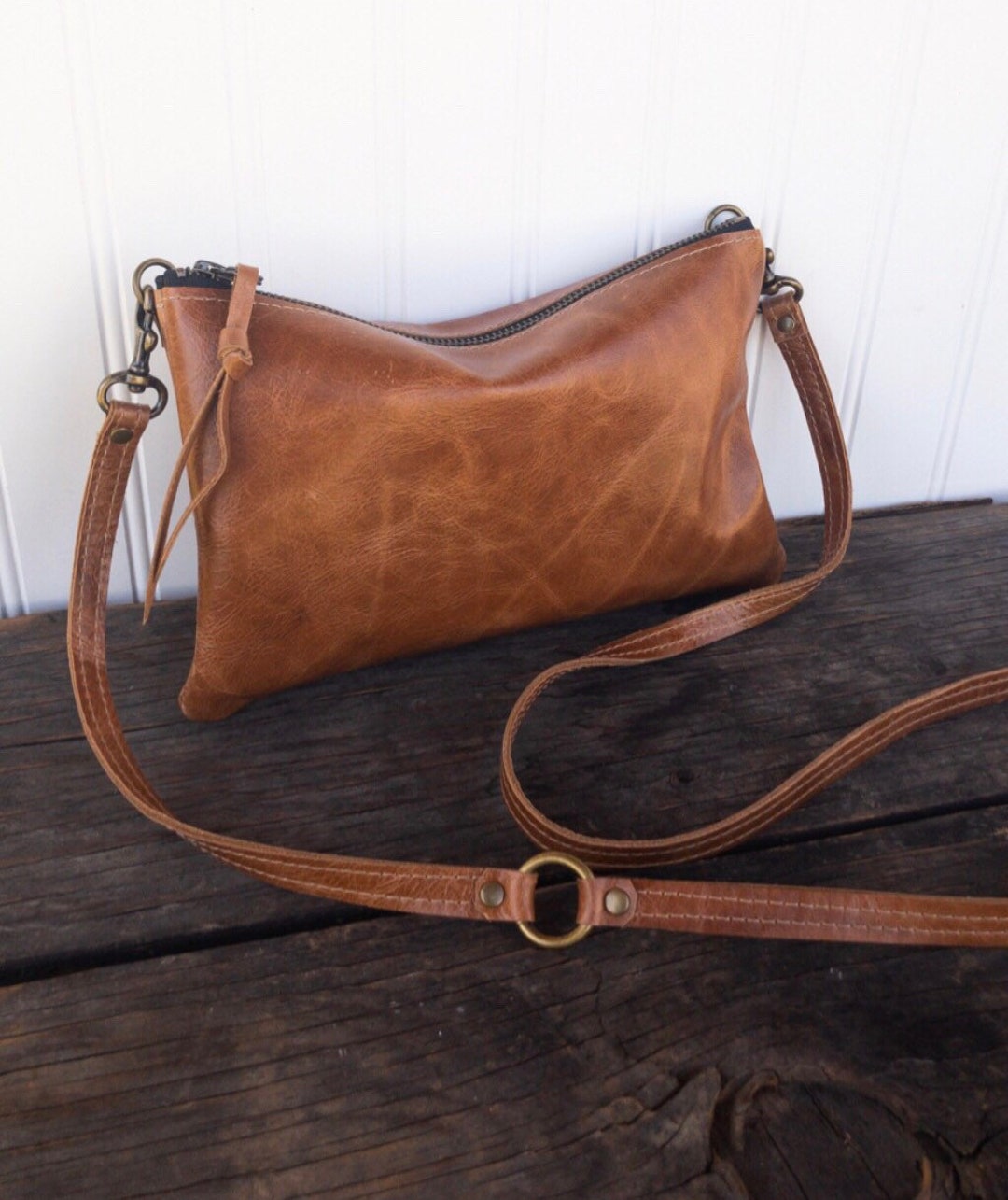Small Leather Crossbody Bag, Convertible Leather Clutch, Leather ...