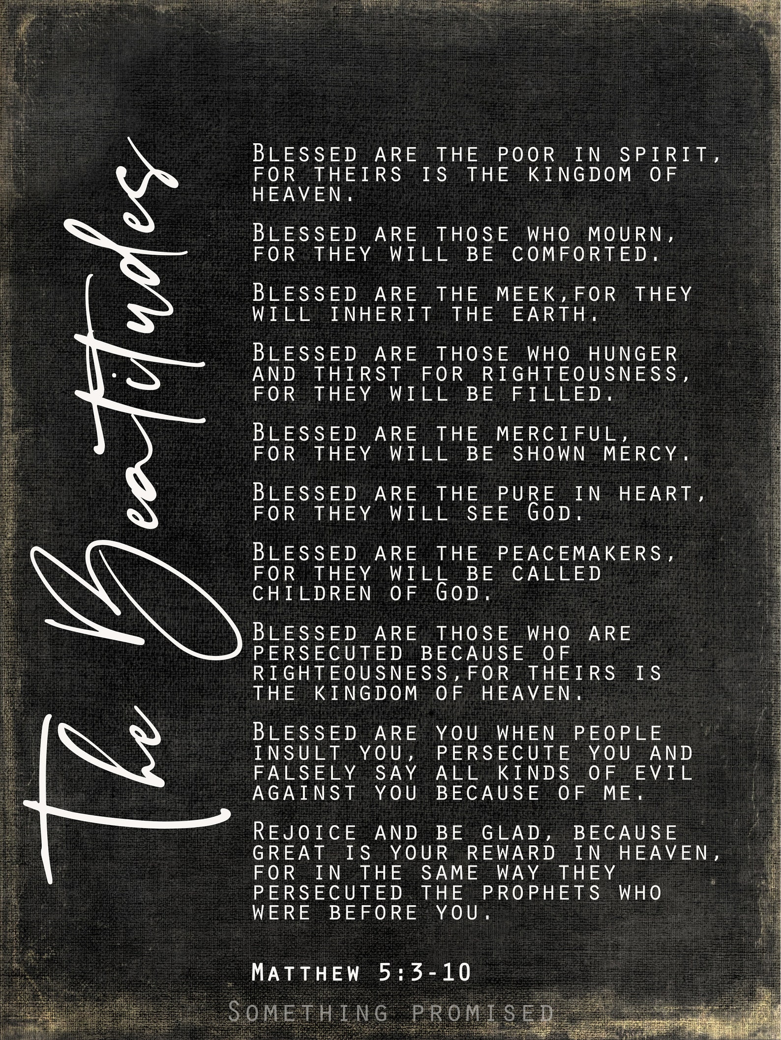 Beatitudes Metal Print on Reclaimed Wood Frame-matthew 5:3-10 ...