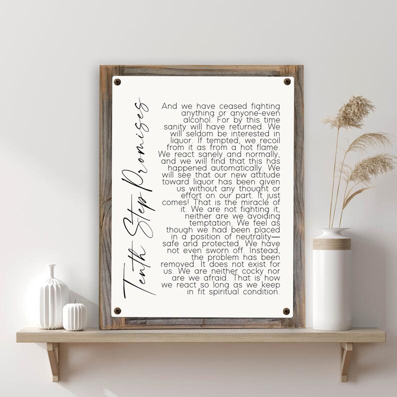 Tenth Step Promises Metal Print on Reclaimed Wood - Etsy