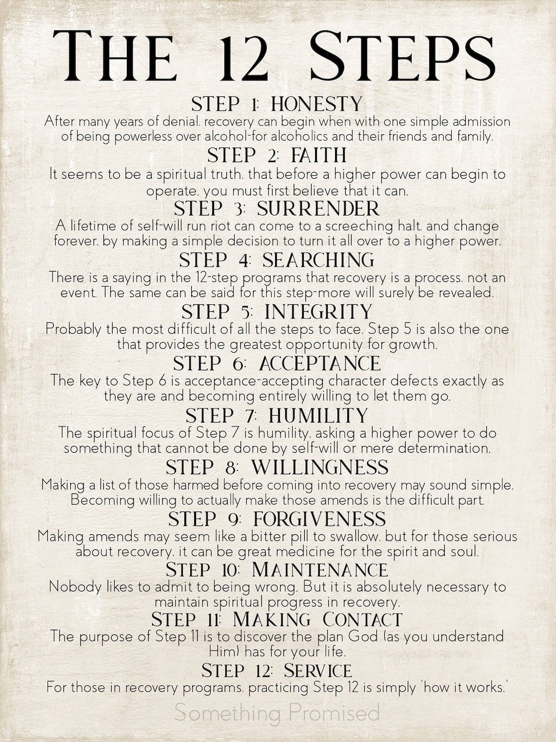 The 12 Steps of AA Metal Print on Reclaimed Wood - Etsy