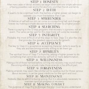 The 12 Steps of AA Metal Print on Reclaimed Wood Frame-recovery Wall ...