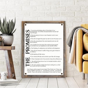 The AA Promises-metal Print on Reclaimed Wood Frame-addiction Recovery ...
