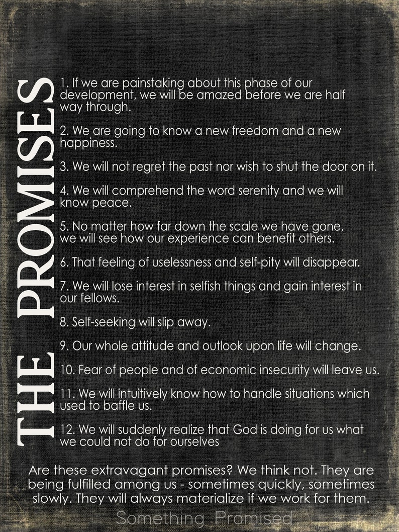 The AA Promises-metal Print on Reclaimed Wood Frame-addiction - Etsy