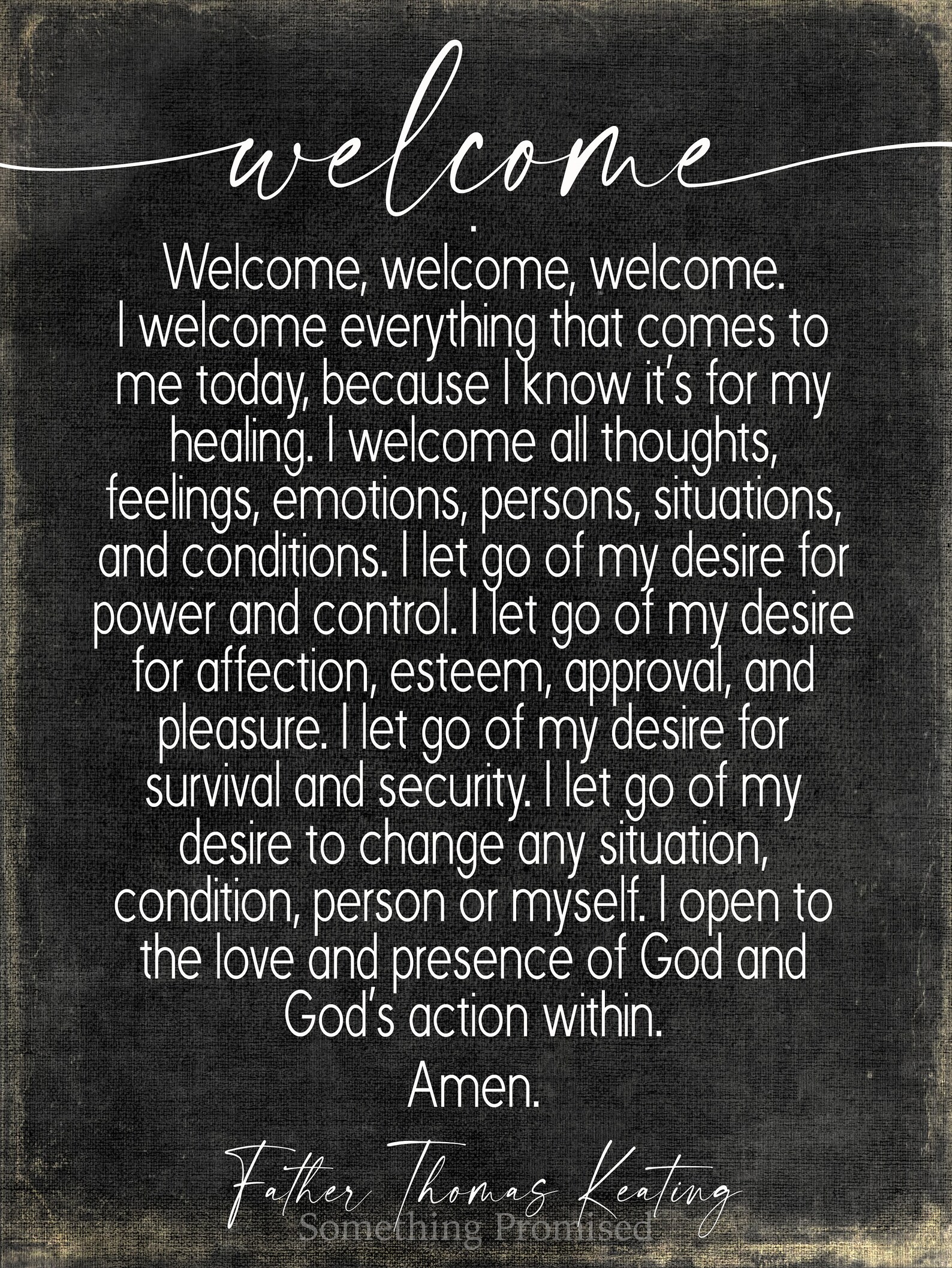 The Welcoming Prayer by Father Thomas Keating on Metal - Etsy Canada