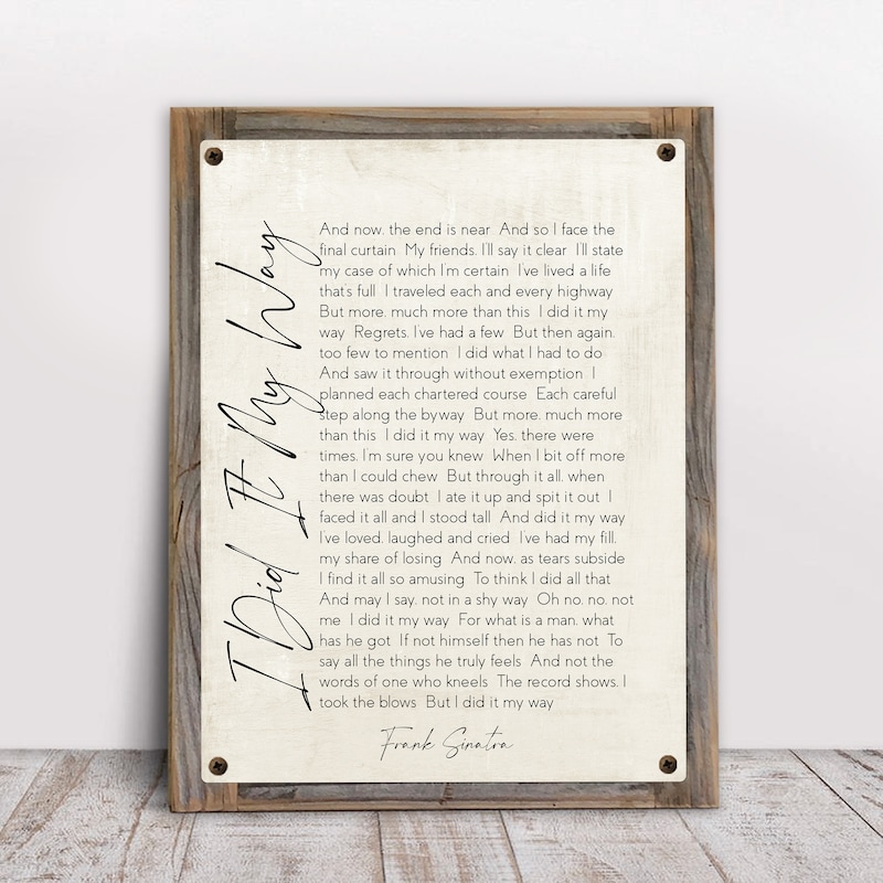 Frank Sinatra My Way - Etsy