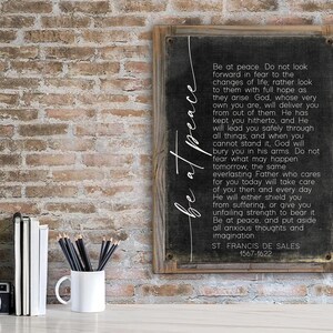 Be at Peace Prayer-st. Francis De Sales Metal Print on Reclaimed Wood ...