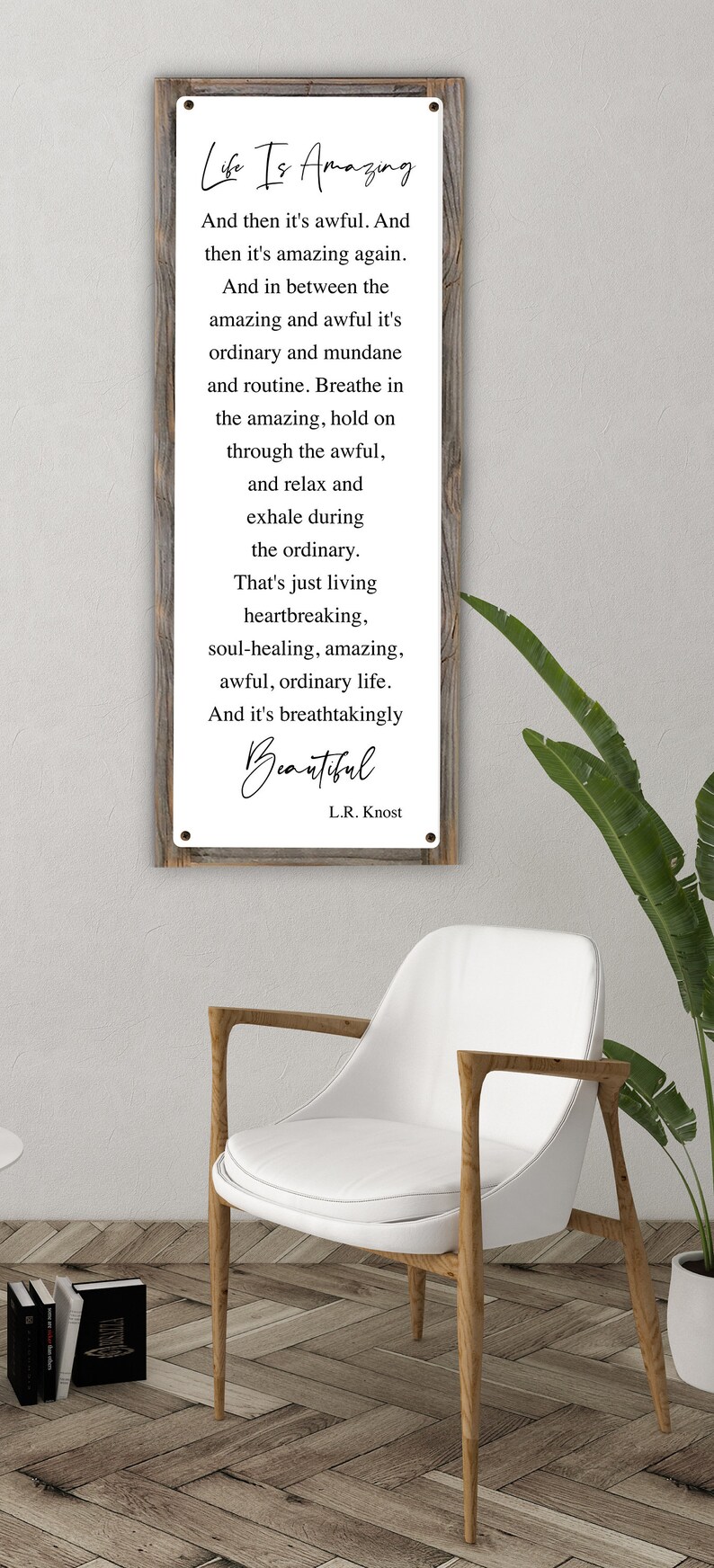 Life is Amazing Poem Metal Print on Reclaimed Wood Frame-l.r. Knost ...