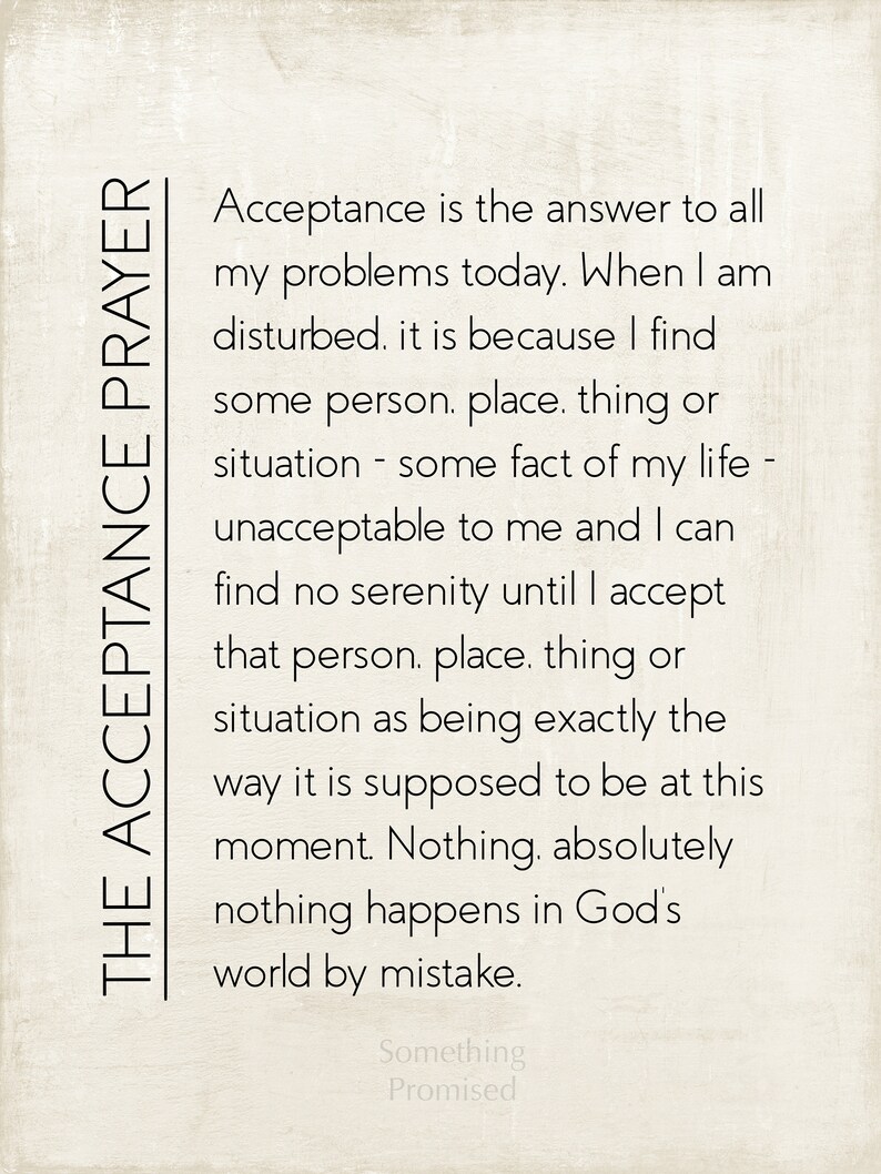 The Acceptance Prayer Metal Print on Reclaimed Wood | Etsy