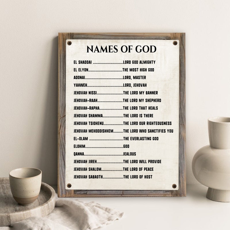 Names of God - Etsy