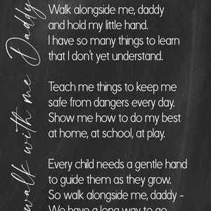 Walk With Me Daddy Poem Metal Print on Reclaimed Wood Frame-gift for ...