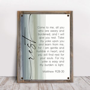 Come to Me All Who Are Weary-matthew 11:28-30 Vintage Metal Print ...