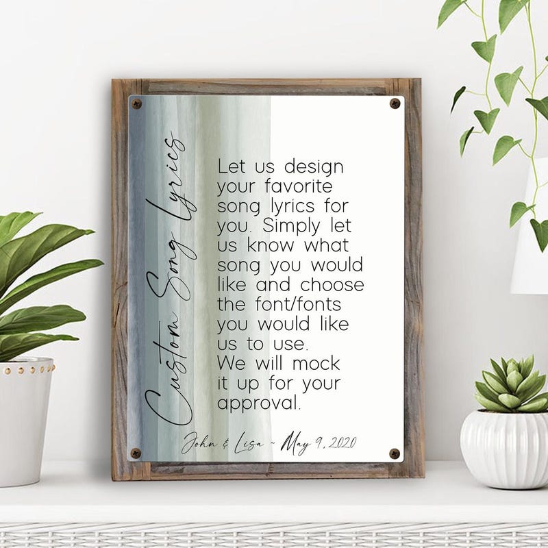 Song Lyric Art - Etsy