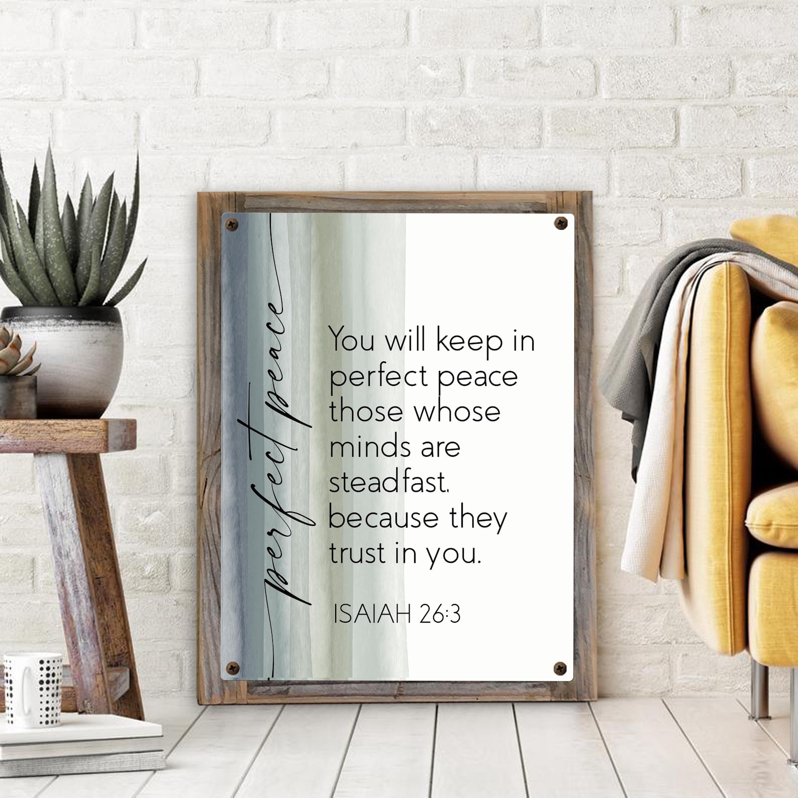 You Will Keep in Perfect Peace Bible Verse on Metal Print W/reclaimed ...