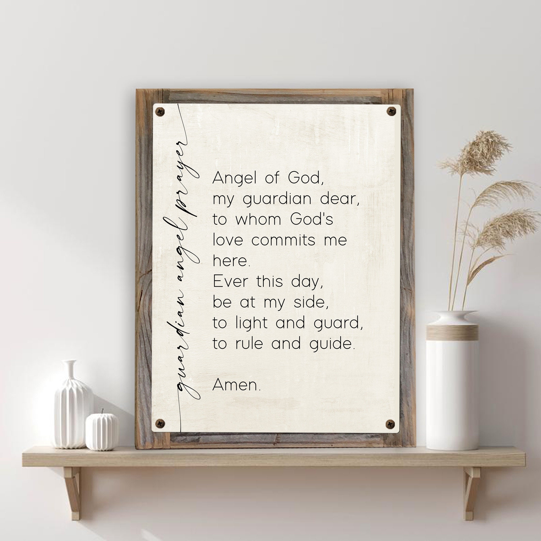 Guardian Angel Poster With Prayer - Etsy