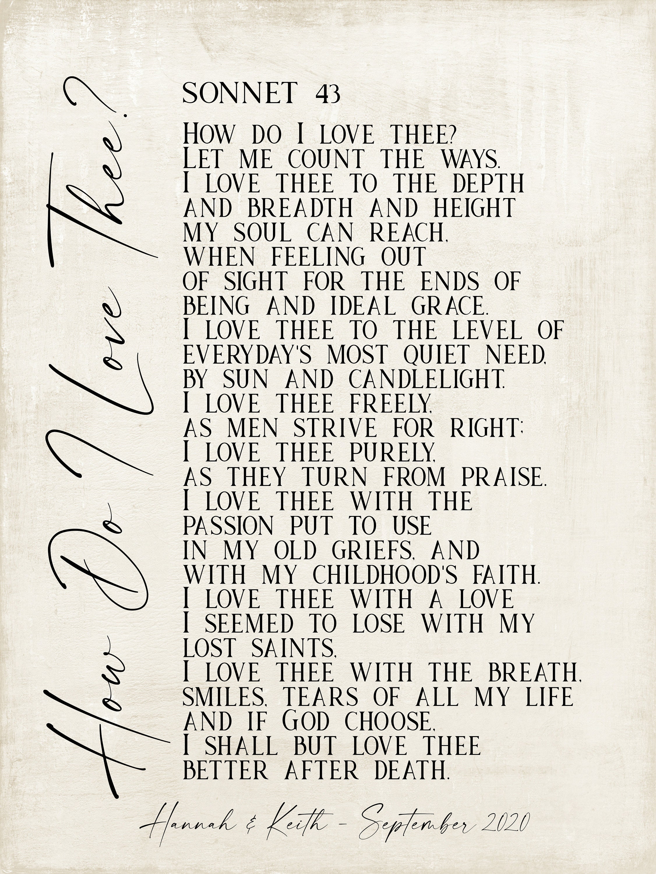 How Do I Love Thee Let Me Count The Ways Metal Print on | Etsy