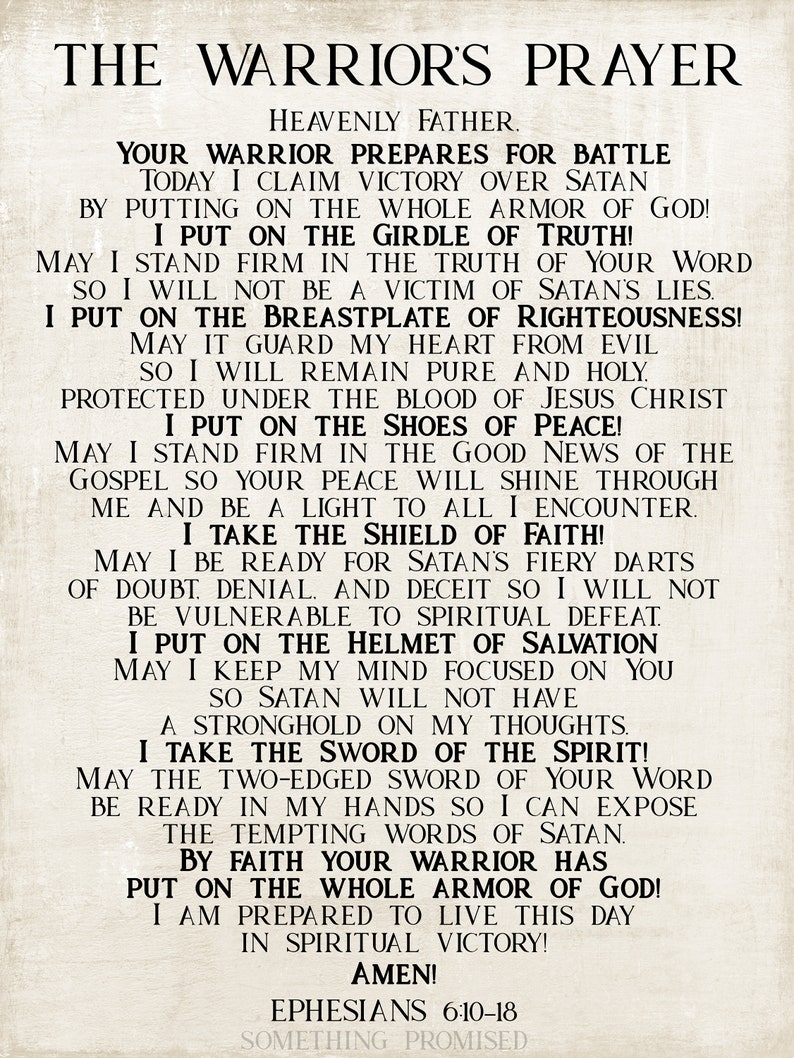 Warrior of God Prayer Metal Print on Reclaimed Wood Frame-armor of God ...