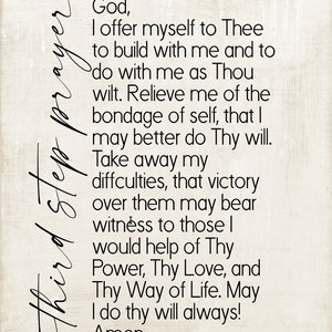 Third Step Prayer Metal Print on Reclaimed Wood Frame-3rd Step Wall Art ...