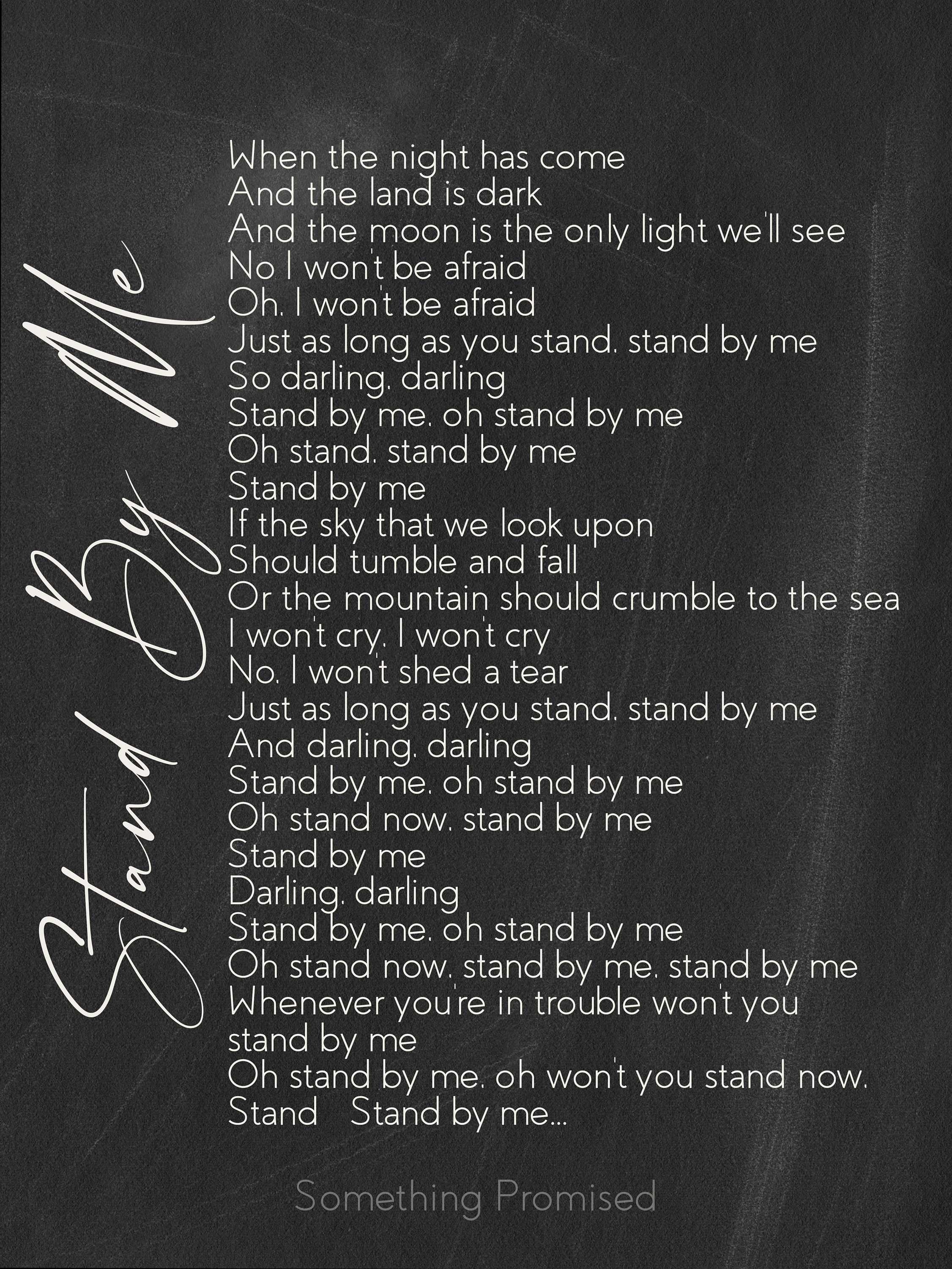 Stand By Me Song Lyrics Metal Print on Reclaimed Wood | Etsy