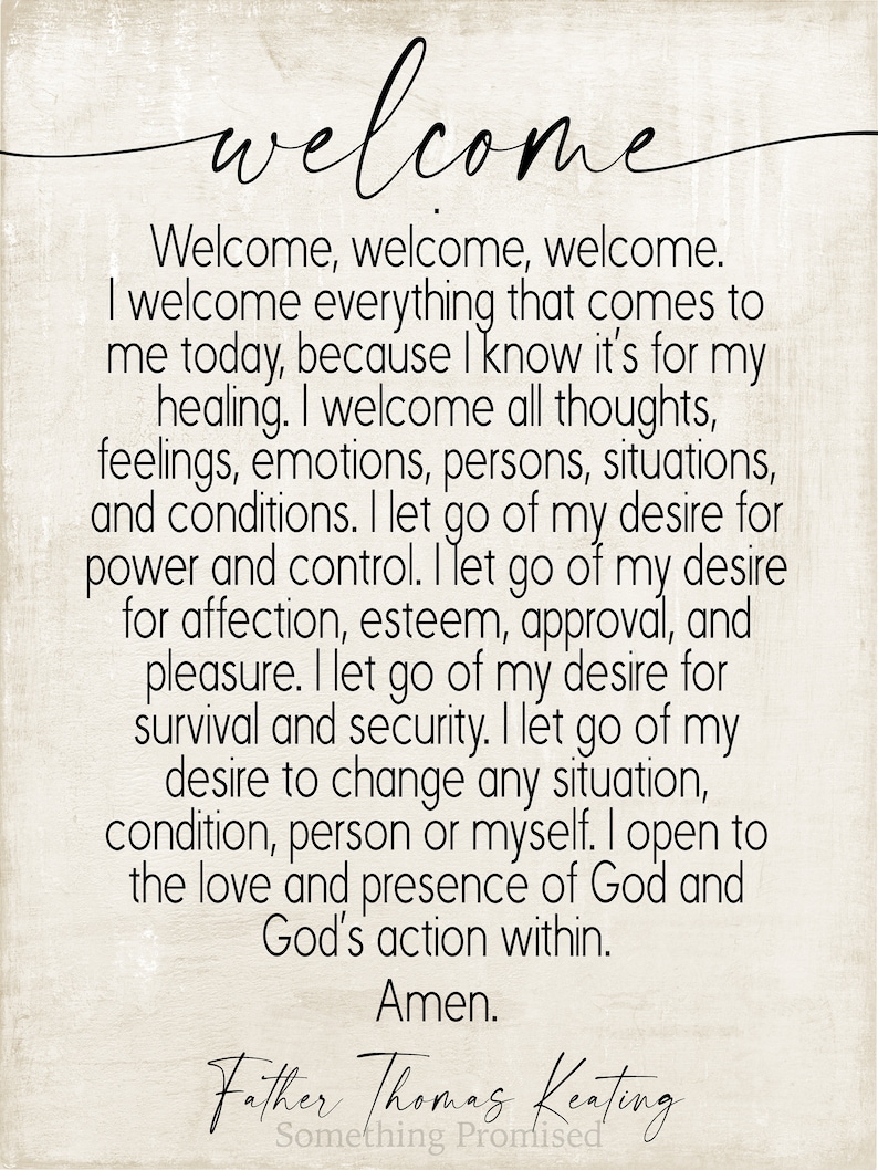 The Welcoming Prayer by Father Thomas Keating on Metal - Etsy Canada