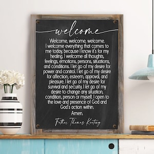 The Welcoming Prayer by Father Thomas Keating on Metal Print-reclaimed Wood Frame-christian Wall ...