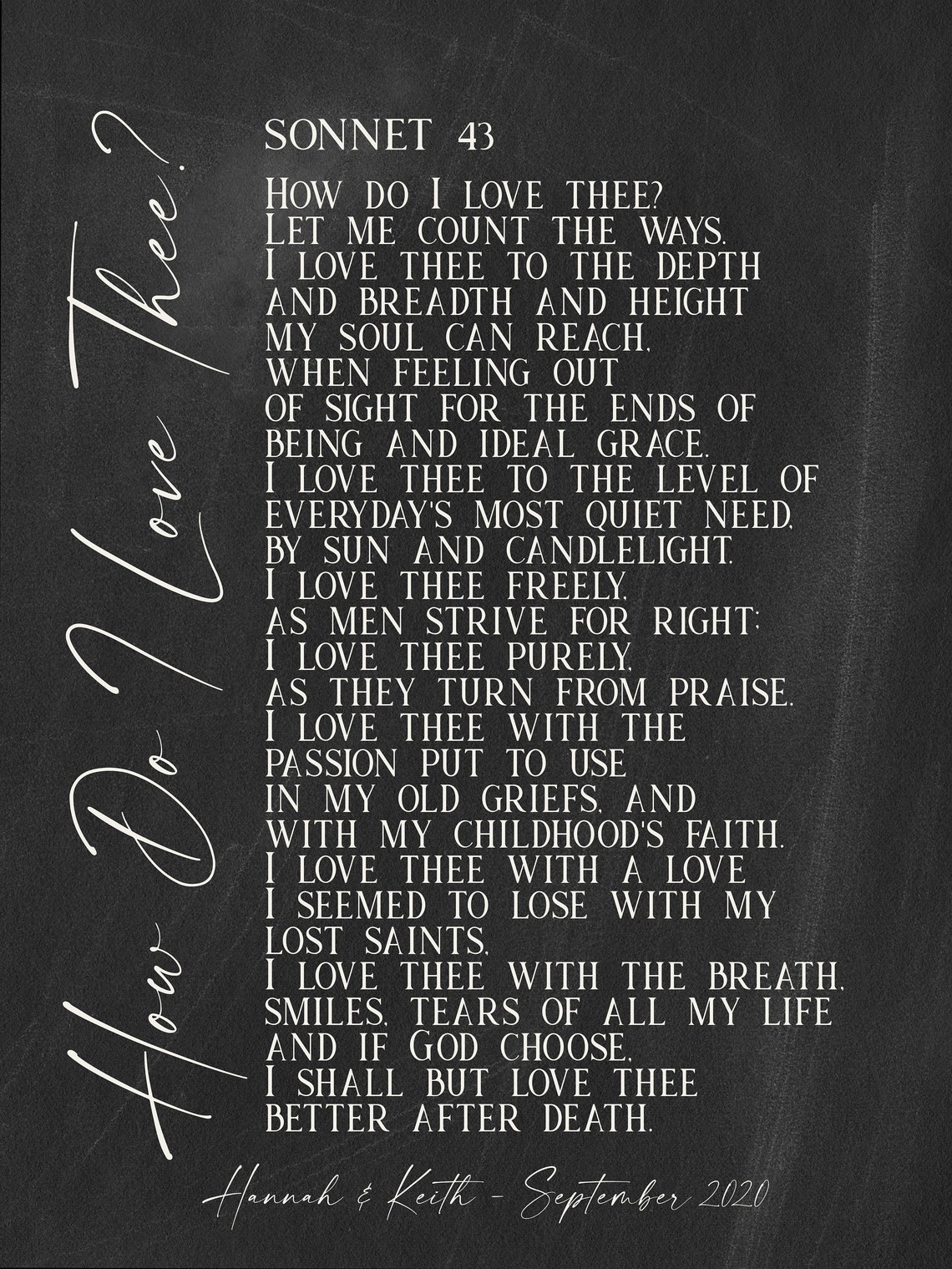 How Do I Love Thee Let Me Count the Ways Metal Print on - Etsy Israel