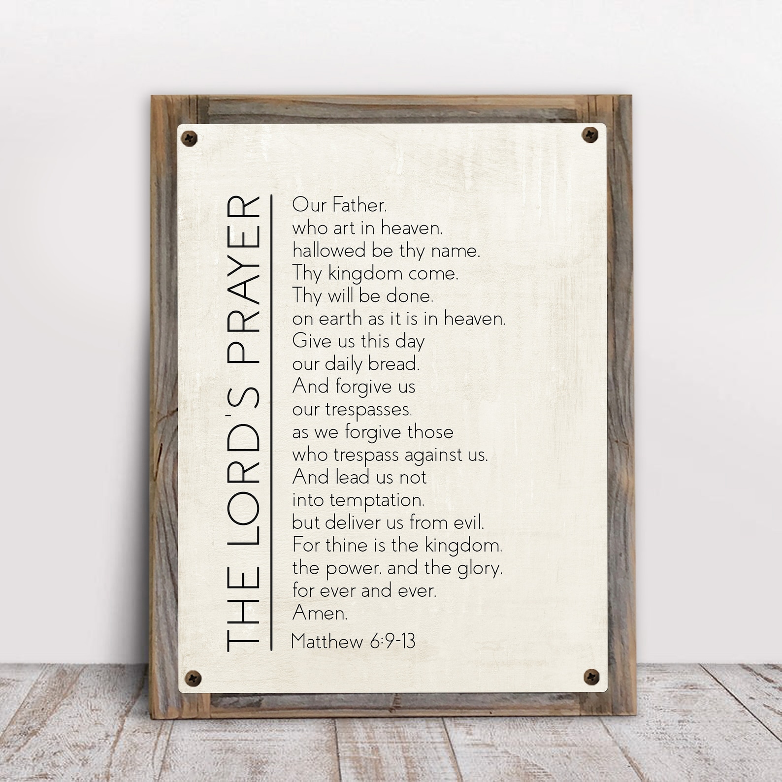 The Lord's Prayer-matthew 6:9-13-our Father Prayer-metal Print on ...