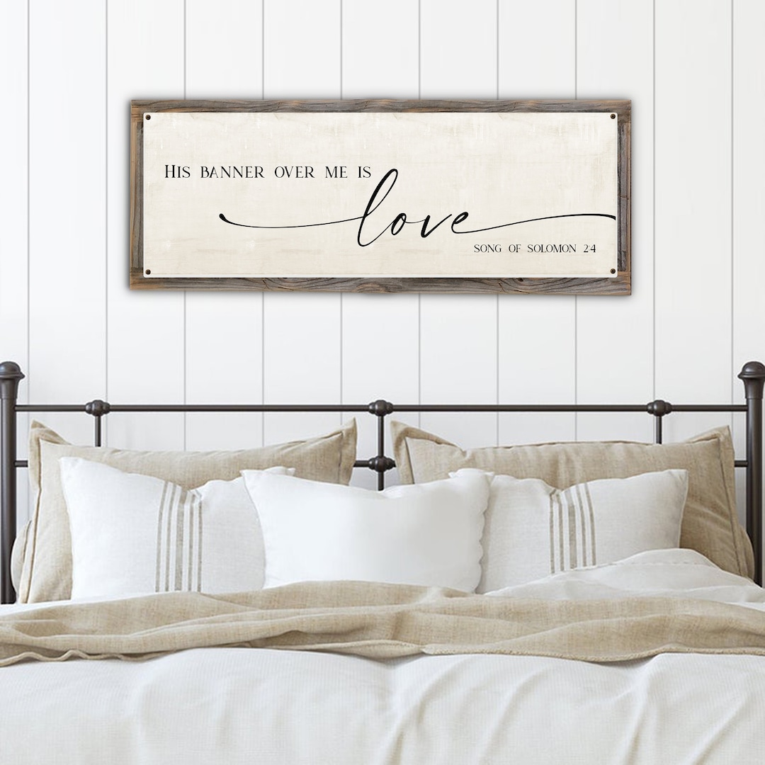 His Banner Over Me is Love Metal Print on Reclaimed Wood Frame-song of ...