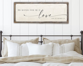 His Banner Over Me is Love Sticker | Christian - Etsy