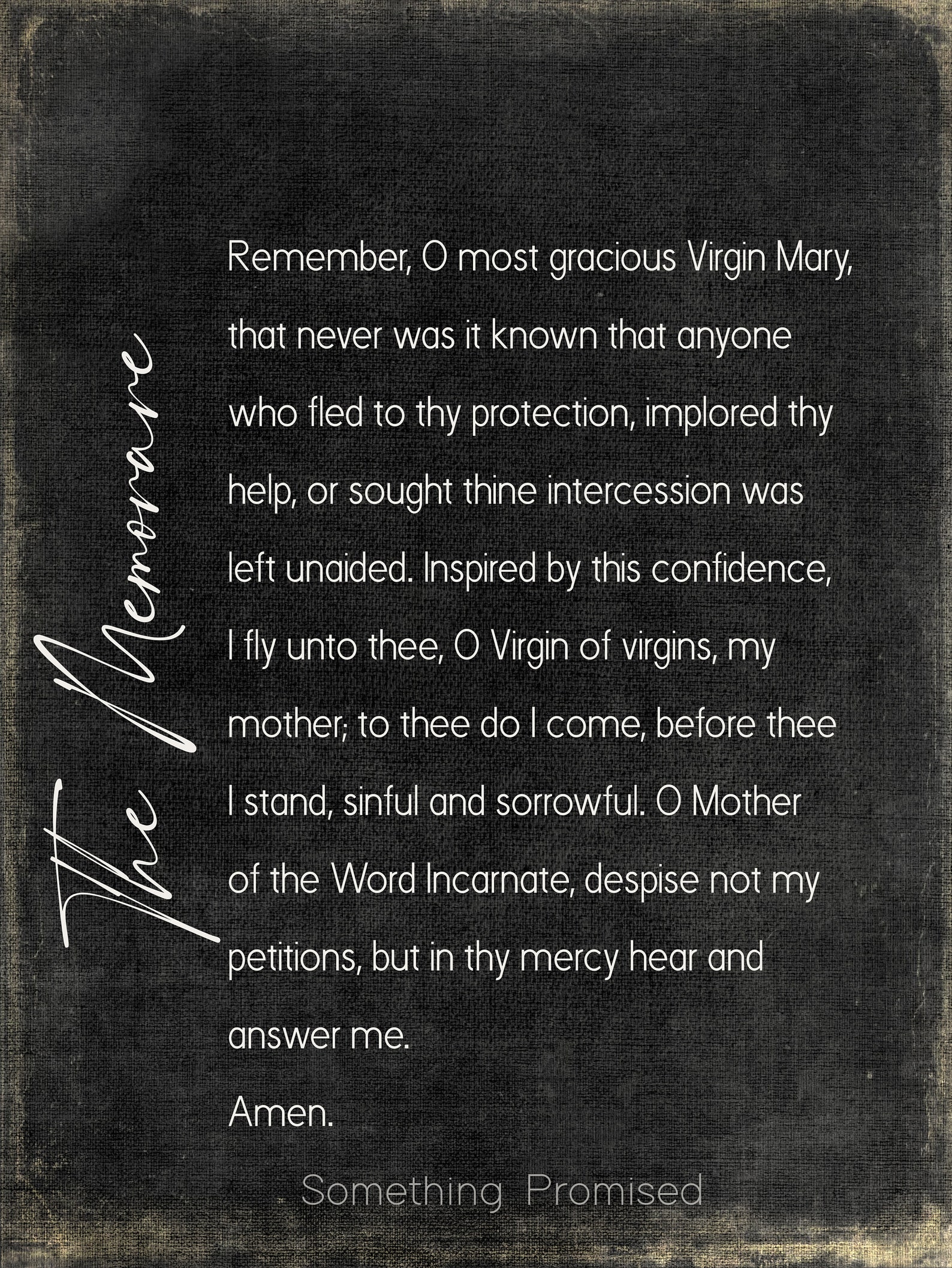 The Memorare Prayer Metal Print on Reclaimed Wood Frame-rustic ...