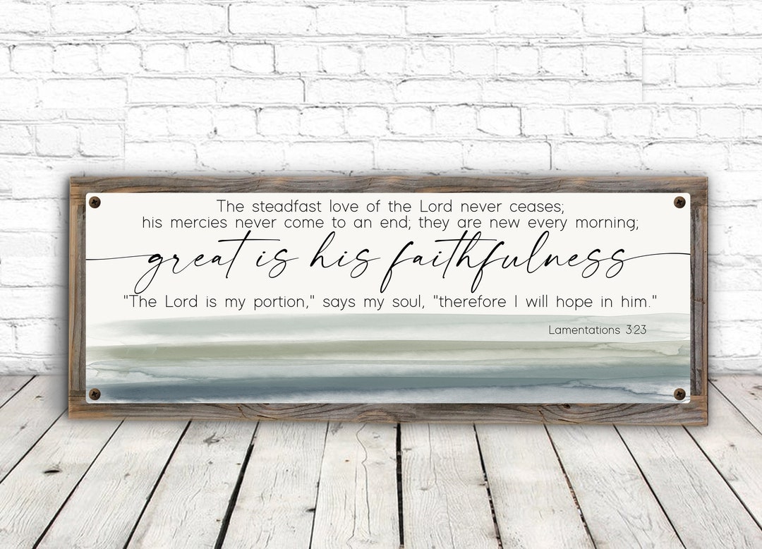 Great is His Faithfulness Metal Print on Reclaimed Wood Frame ...