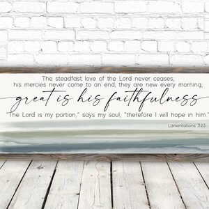 Great is His Faithfulness Metal Print on Reclaimed Wood Frame ...