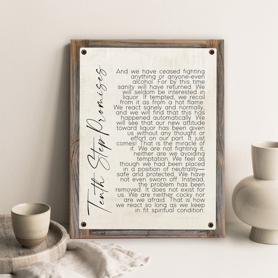 Tenth Step Promises Metal Print on Reclaimed Wood - Etsy