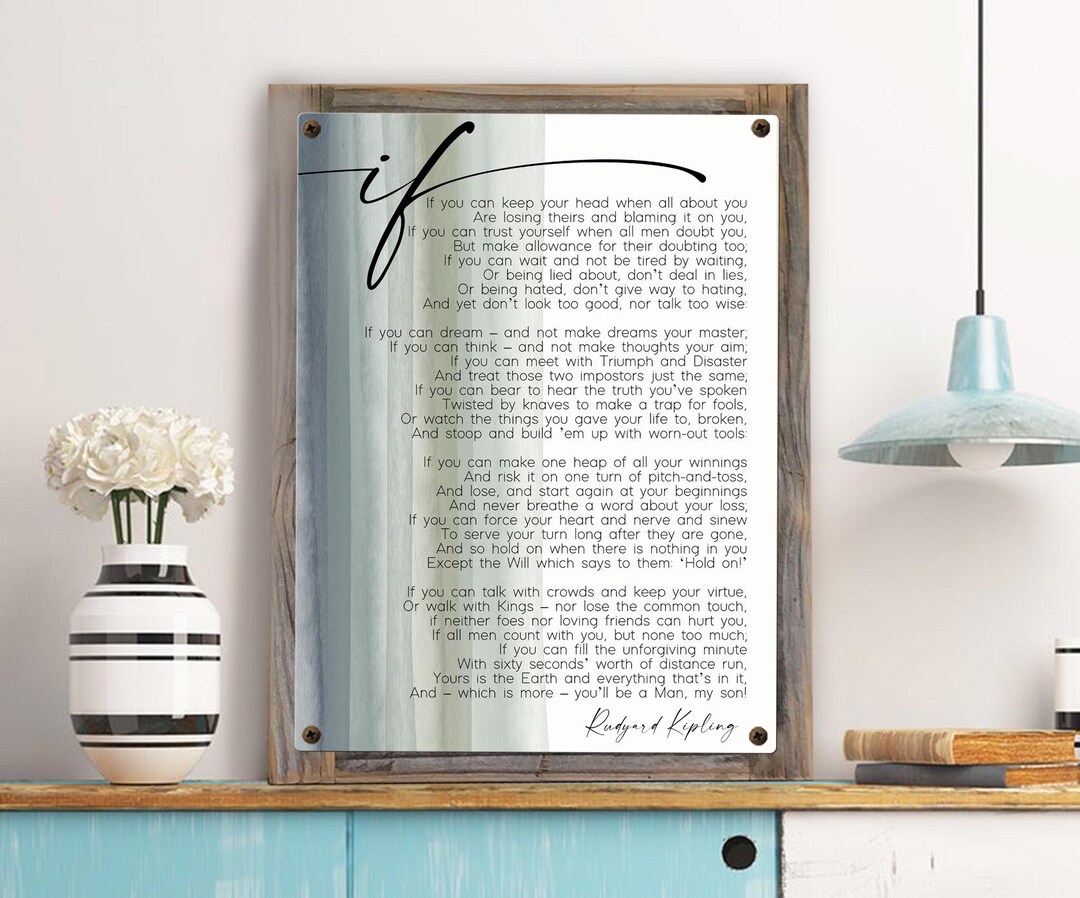 IF Poem by Rudyard Kipling-metal Print on Reclaimed Wood Frame ...