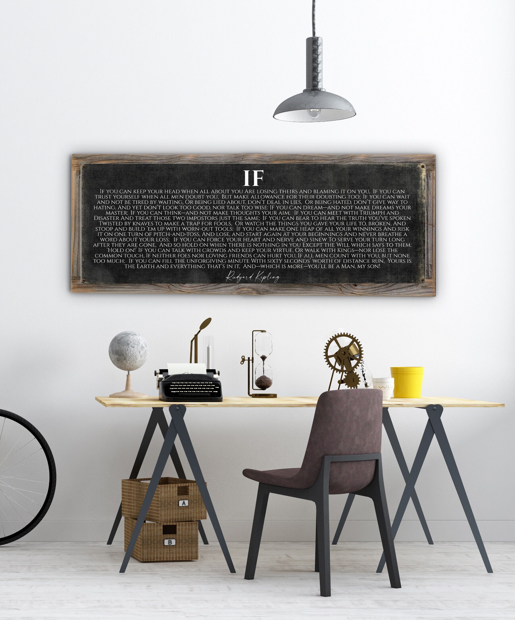 If Poem by Rudyard Kipling Metal Print on Reclaimed Wood Frame-boy Grad ...