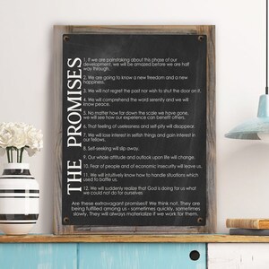 The AA Promises-metal Print on Reclaimed Wood Frame-addiction Recovery ...