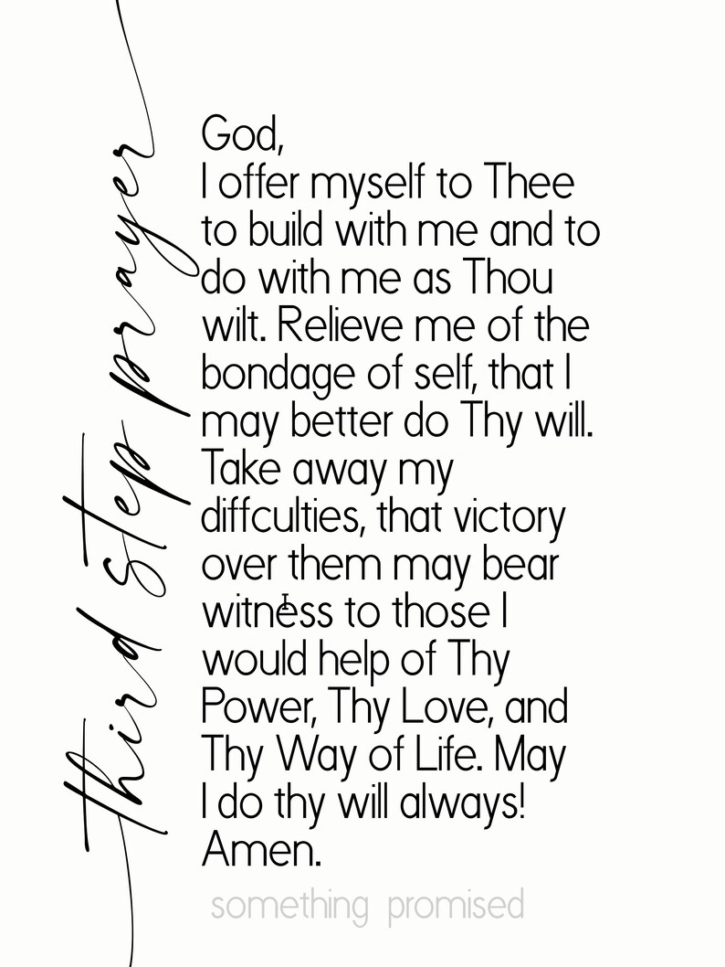 Third Step Prayer Metal Print on Reclaimed Wood Frame-3rd Step Wall Art ...