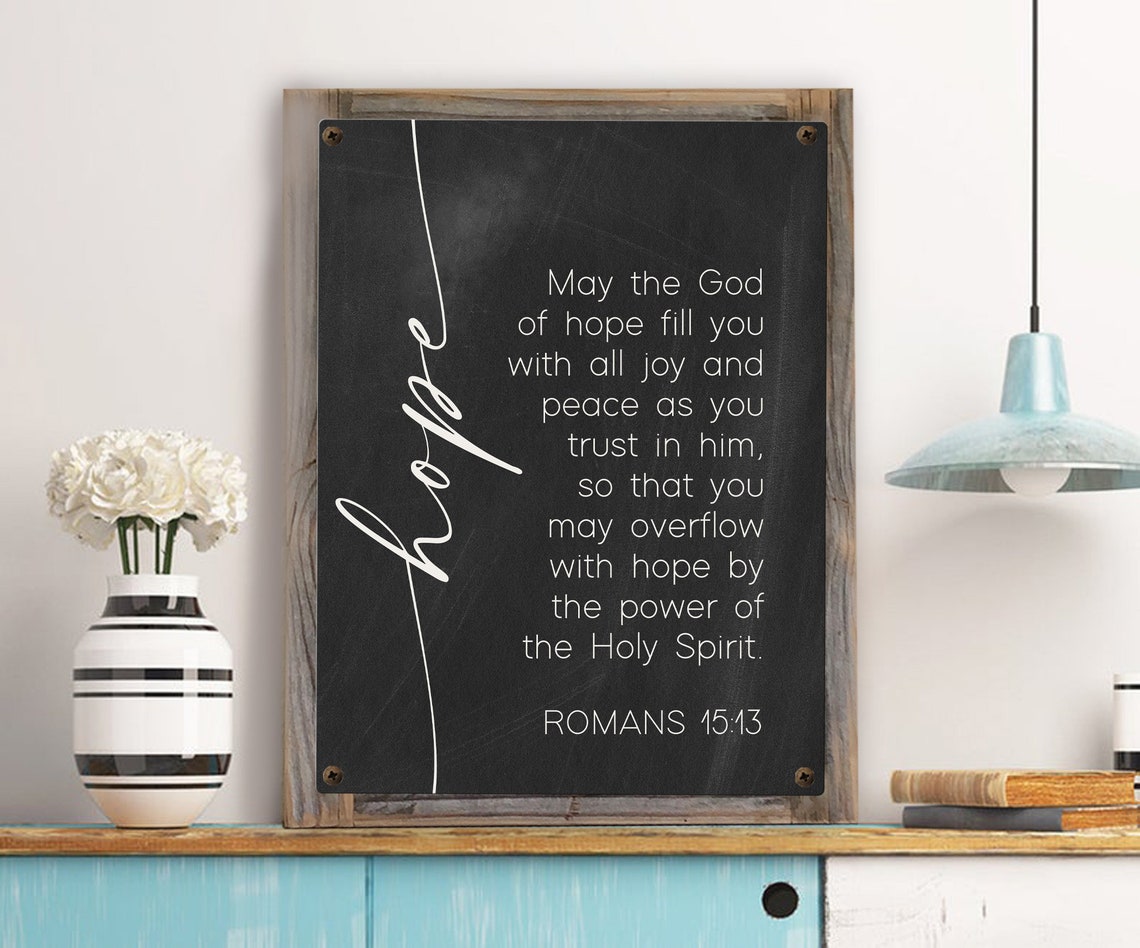 May the God of Hope Fill You With All Joy Metal Print on Reclaimed Wood ...