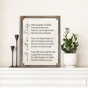 Walk With Me Daddy Poem Metal Print on Reclaimed Wood Frame-gift for ...