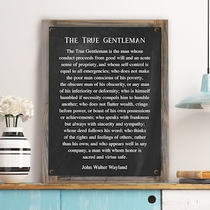 The True Gentleman Poem on Metal Print-reclaimed Wood-graduation Gift ...
