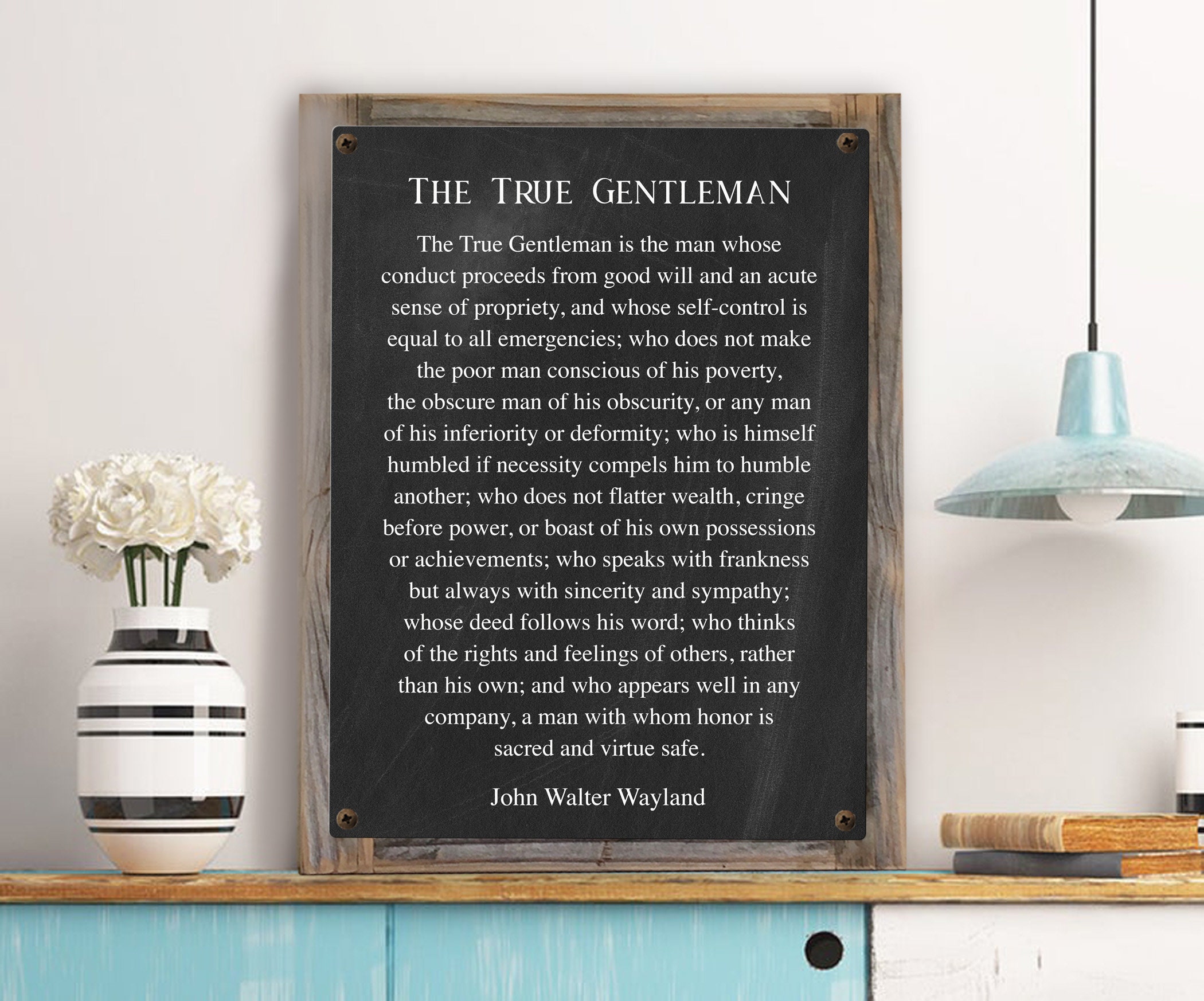 The True Gentleman Poem on Metal Print-reclaimed Wood-graduation Gift ...
