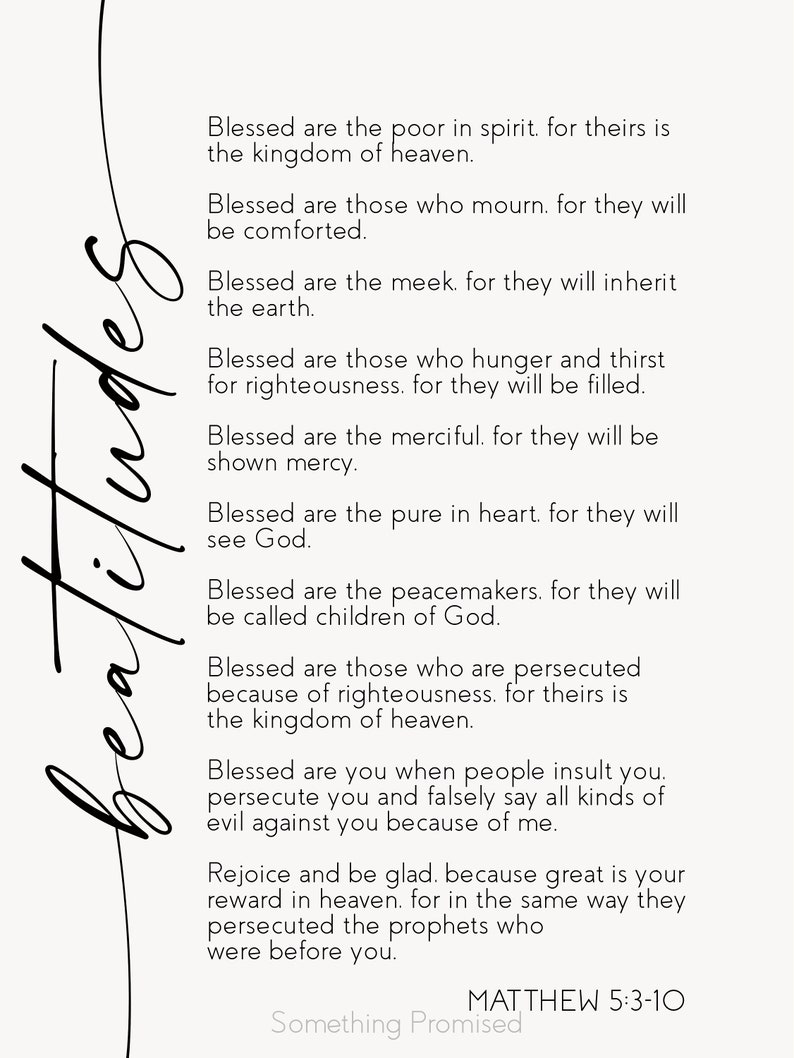 Beatitudes Metal Print on Reclaimed Wood Frame-matthew 5:3-10 ...