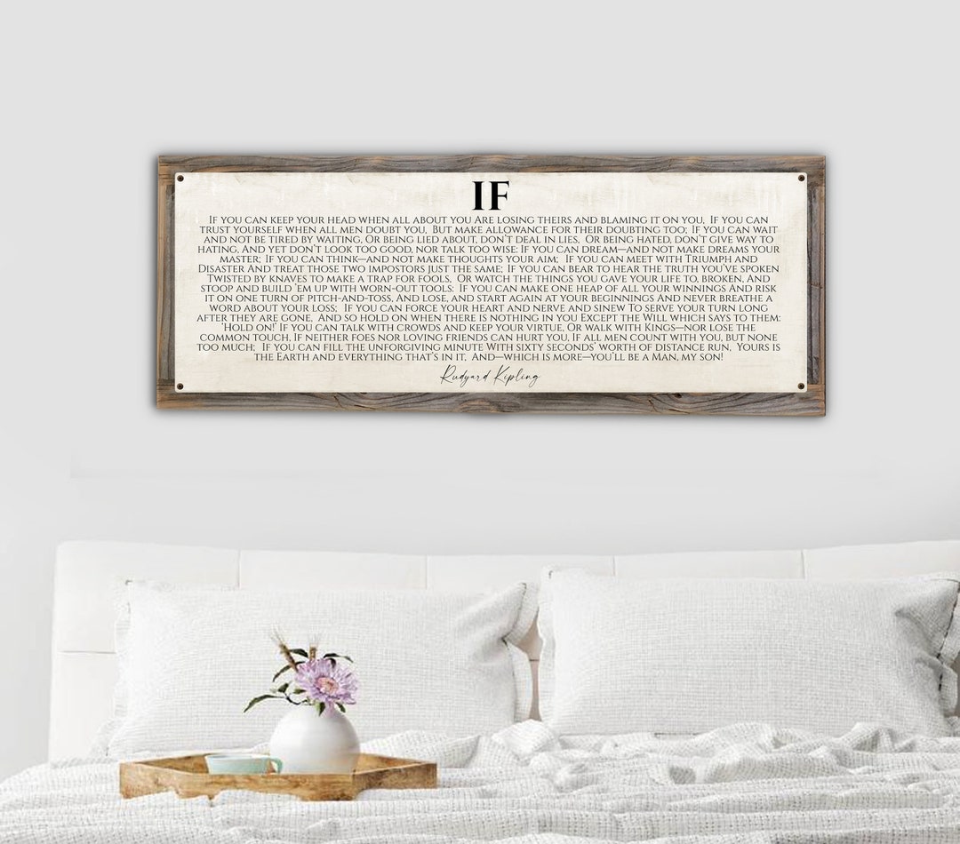 If Poem by Rudyard Kipling Metal Print on Reclaimed Wood Frame-boy Grad ...