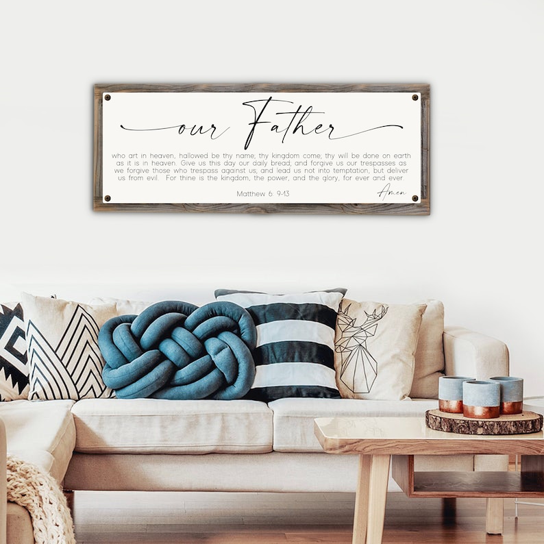 Our Father Who Art in Heaven Metal Print-reclaimed Wood Frame-matthew 6 ...