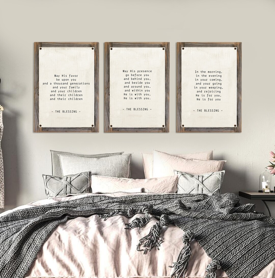 The Blessing Song Lyrics 3 Piece Metal Print Set on Reclaimed Wood ...