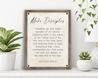Matthew 28:19-20 Scripture Wall Art, Printable Wall Art, Bible Verse ...